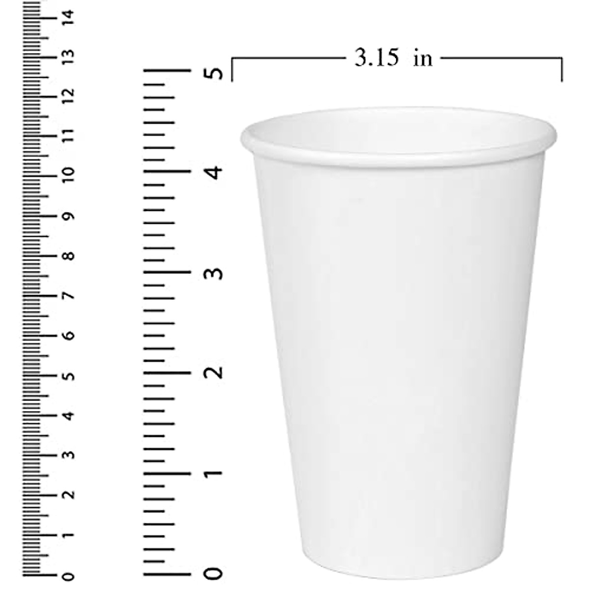 LOCONHA [150 Pack] 12 oz White Paper Cups, Disposable Paper Coffee Cups