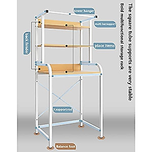 Washing Machine Rack Toilet/Washing Machine Storage Rack 3 Tier Laundry Room Shelf Above, 3 Tier Laundry Room Rack, Washer Storage Utility Rack, Adjustable Bathroom Organization Space Saving