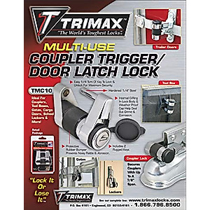 Trimax 2- T3'S - 5/8" Reciever & (1) Tmc10 Span Coupler Lock, with Flat Keys TMC3310, Clam Packaging