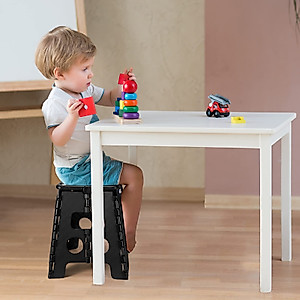 ACKO 2PACK Folding Step Stool - 13" Height Premium Heavy Duty Foldable Stool for Kids and Adults, Kitchen Garden Bathroom Stepping Stool (Black, 2PACK)