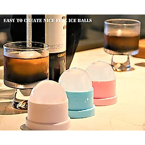 DAPOWER Ice Ball Maker Mold - Set of 2, Round Ice Cube Mold, 2.4 Inch Sphere Ice Cubes for Whiskey, Cocktails, Bourbon (2, White)