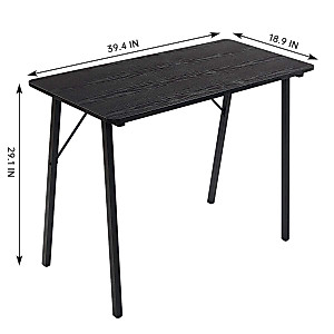 Computer Desk 40 Inch Kids Writing Desk for Small Spaces Students Study Table Home Office Wood Work Desk for Corner Bedroom Modern Portable Laptop Desk for School PC Gaming, Walnut Brown