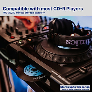 Verbatim CD-R Blank Discs 700MB 80min 52X Recordable Disc for Data and Music with Digital Vinyl Surface - 50pk Spindle Blue/Green/Orange/Pink/Purple