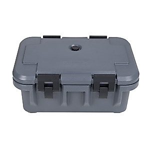Jiwins Insulated Food Pan Carrier, Top Loader Pan Carrier, Stackable, for Restaurant Canteen, Gray, Suitable for 6" Deep Pans