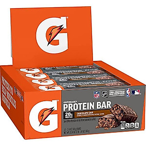 Gatorade Whey Protein Recover Bars Chocolate Chip 2.8oz (12 Pack)