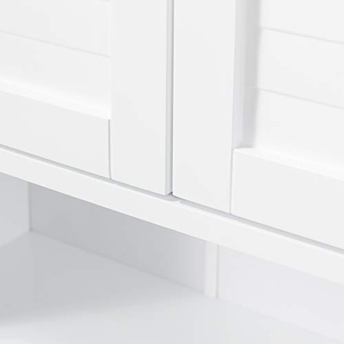 Glitzhome Bathroom Over-The-Toilet Space Saver Storage with Shelf and 2-Door Cabinet, 68" H, White