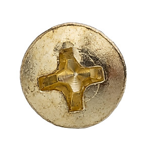 #6 x 5/8" Brass Oval Head Phillips Wood Screws - Pack of 25 - Self Tapping Screws for Wood - OH658-SB