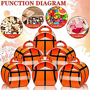 48 Pcs Basketball Party Favors Sports Treat Boxes Basketball Birthday Decorations Basketball Goodie Bags Basketball Treat Bags for Kids Gift Wrap Boxes Baby Shower Basketball Theme Party Supplies
