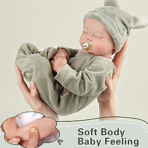 BABESIDE Lifelike Reborn Baby Dolls Boy - 17-Inch Baby Soft Body Realistic-Newborn Baby Dolls Full Body Vinyl Anatomically Correct Real Life Baby Dolls with Toy Accessories for Kids Age 3+