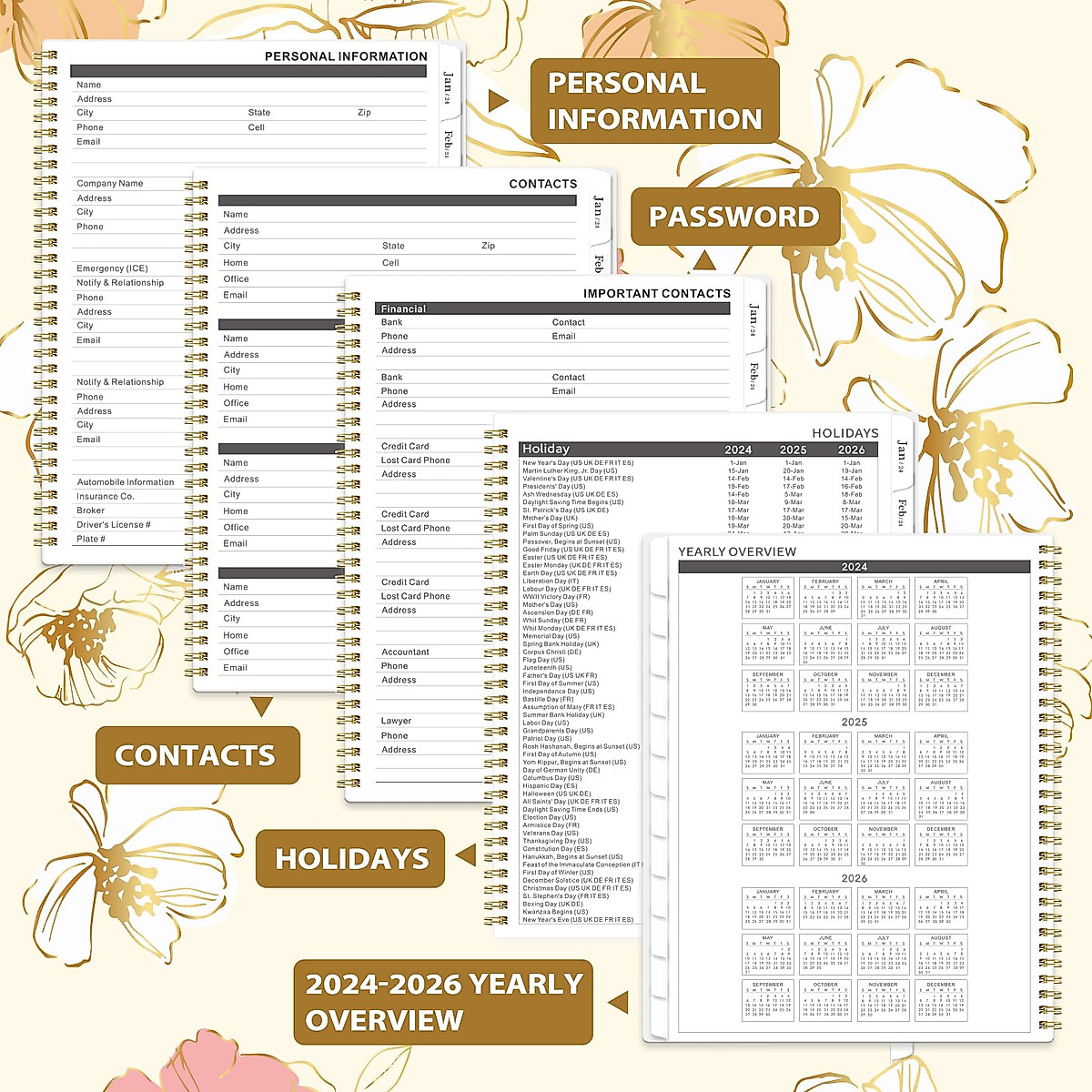 2024-2025 Monthly Planner/Calendar - 2 Year Monthly Planner 2024-2025, January 2024 - December 2025, 9" x 11" Planner with Monthly Tabs, Twin-Wire Binding, Two-Side Pocket, Perfect Organizer