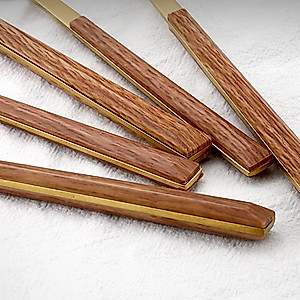 Aimilan 20 Piece Gold Silverware Set for 4, Imitation Wooden Handle Flatware Cutlery Set for Home Kitchen Restaurant, Mirror Finish, Dishwasher Safe (20-Piece for 4)