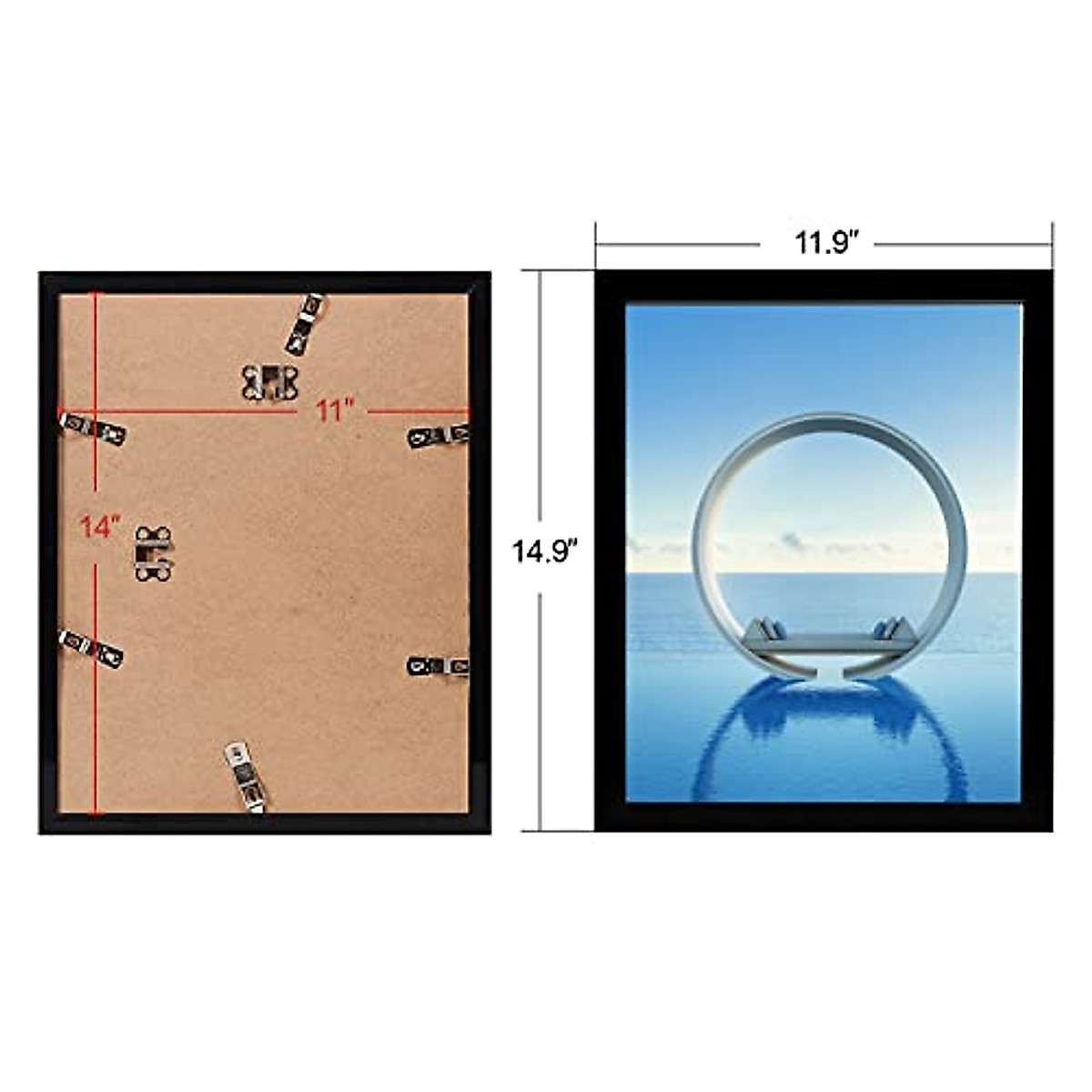 MENNTHUI 11x14 Black Picture Frame Set of 3, Wall Mounting Horizontally or Vertically, Decoration for Photos, Paintings, Posters, Artwork