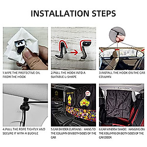 YJGF Car Divider Curtain Sun Shade for Window baby,Windshield Sunshade, Privacy Sunshade Curtain for Camping Air Mattress (Black)