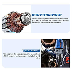 LETRA 1100W Magnetic Drill Press, Power Mag Drill with1/2 Inch Boring Diameter, 2700lbf Electromagnetic Heavy Duty Drilling Machine for Industrial Home Improvement