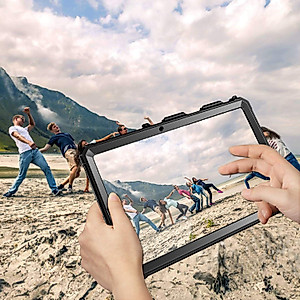 Fintie Shockproof Case for Samsung Galaxy Tab S6 Lite 10.4 Inch 2024/2022/2020, Tuatara Rugged Unibody Hybrid Bumper Kickstand Cover with Built-in Screen Protector, Black