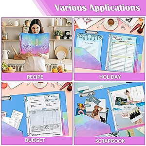 3 Ring Binder with Clipboard, Binder for Men and Women, Binder Dividers with Tabs，1 Inch Binder for School Supplies, Office Supplies, Portfolio Binder(Powder Blue Mandala)