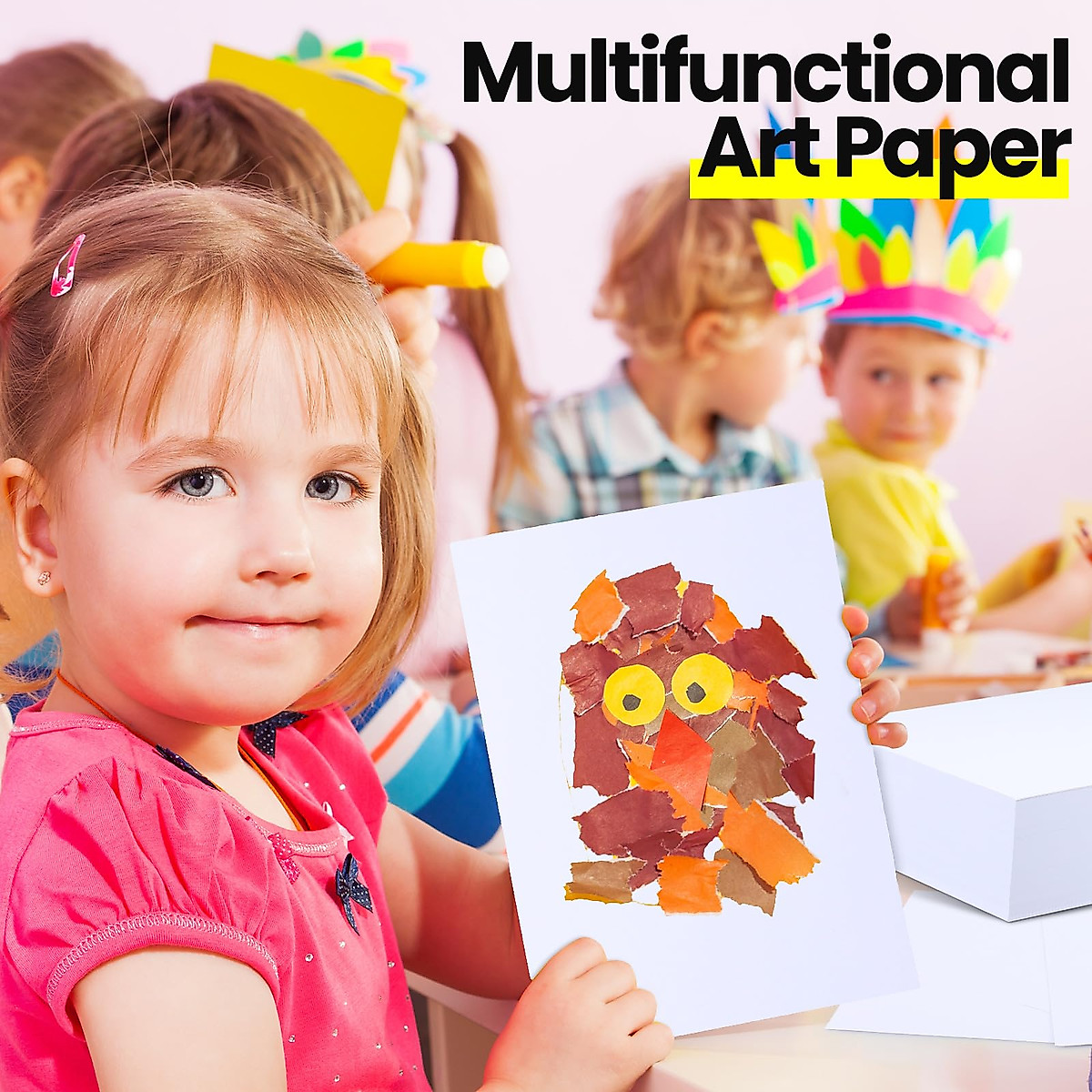 Harloon 500 Sheets White Construction Paper Bulk Heavyweight Construction Paper A4 Size Thick Cardstock for DIY Craft, 120 GSM