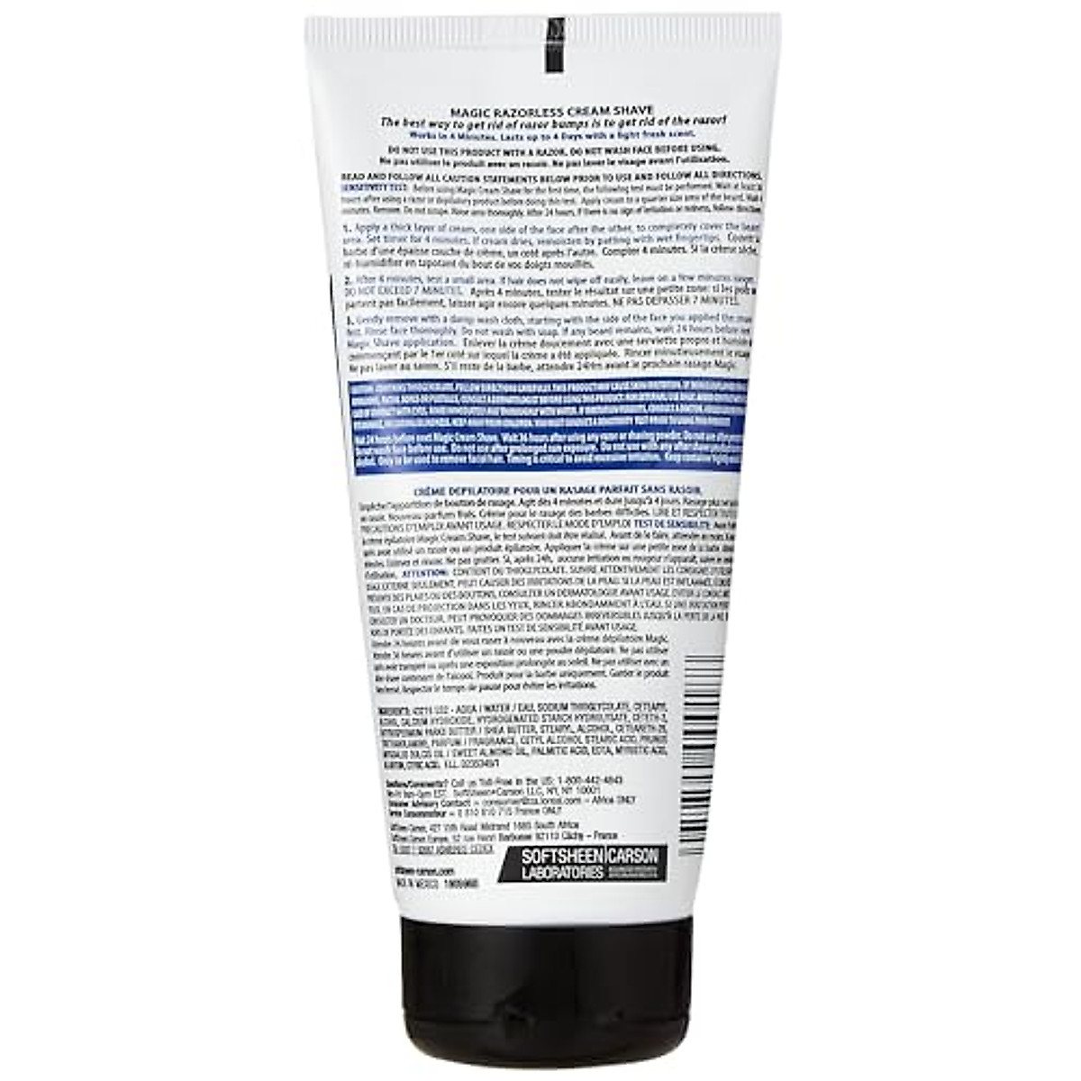 Magic Razorless Cream Shave Regular Strength Light Fresh Scent 6oz Tube