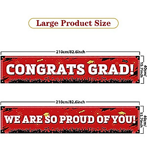 Bundle- 2 Items: Red Graduation Backdrop+ Graduation Banner