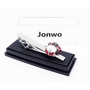 Jonwo Men Tie Clip Drum Kits Tie Bar for Gentleman Metal Silver Tone Regular Necktie Tie Bar Clip for Music Fans Anniversary (Drum Kit Tie Clip)