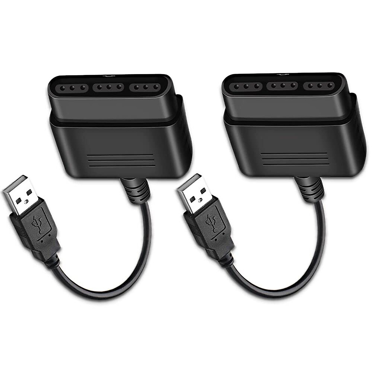 vienon PS2 Controller to USB Adapter Converter, 2 Pack Compatible with PS1/PS2 Controller Gamepad to PS3/PC Controller No Need Driver