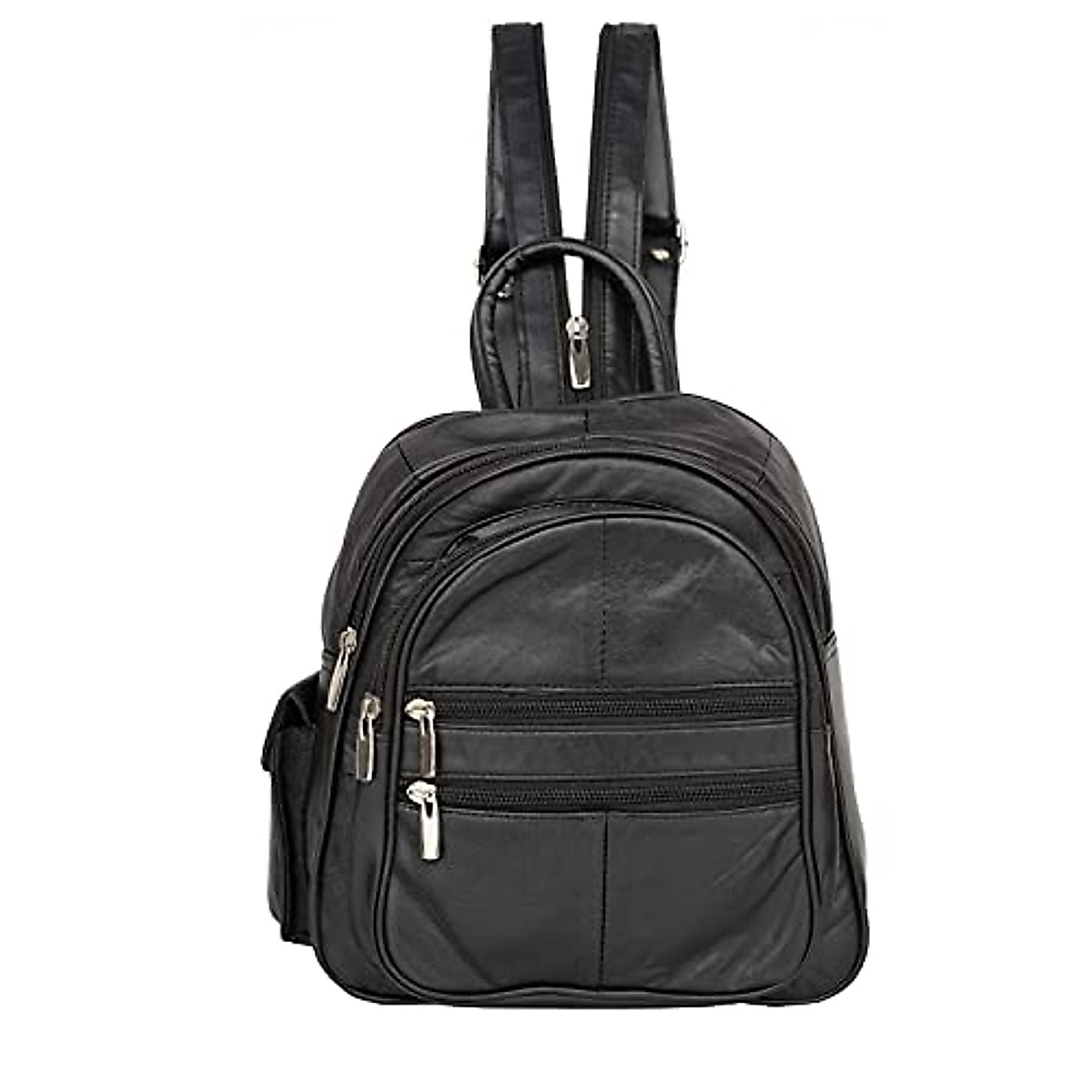 Liberty Leather Carry on Sheep Nappa Leather 10" Mini Backpack Purse I Multi Pocket Casual School Bookbag Daypacks for Women I Lightweight College Office Travel Bag Purse (Small Size)