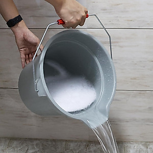 Tyminin 6 Pcs Commercial Bucket with Ergonomic Handle, 14-Quart Heavy-Duty Round Bucket, Sturdy Cleaning Pail Bucket, Grey, 3.5 Gallon