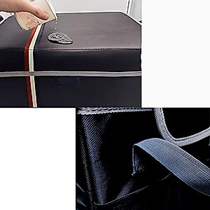 HXR Car Boot Bags 2 Pcs Foldable Car Trunk Organizer Car Tailgate Storage Box Waterproof and Wear-Resistant Car Boot Bags (Color : Black)