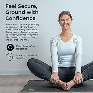 24 x 35in Earth Grounding Mat Kit for Full Body Energy & Wellness Support - Grounding Mat for Bed That Reduces Fatigue & Stress - Carbon Infused Sleep Grounding Pad for Daily Use with 15 Foot Cord