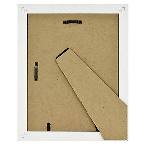 MCS Studio Gallery 8.5x11 Picture Frame White Woodgrain, Rectangle Photo Frame for Photos, Posters & Art Prints & Easel for Tapletop Display (1-Pack)