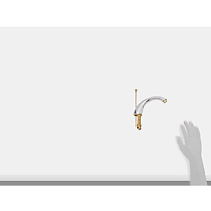 Kingston Brass KB974AL Victorian Widespread Lavatory Faucet with Metal lever handle, Polished Chrome and Polished Brass,8-Inch Adjustable Center