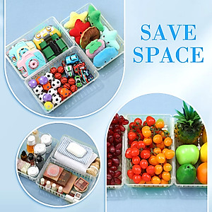 Wenqik 24 Pcs Small Plastic Storage Baskets Bulk for Organizing and Cleaning 10.24 x 6.5 x 2.36 Inch Plastic Storage Bins Plastic Trays Container for Bedroom Office Classroom Desktop(Clear)