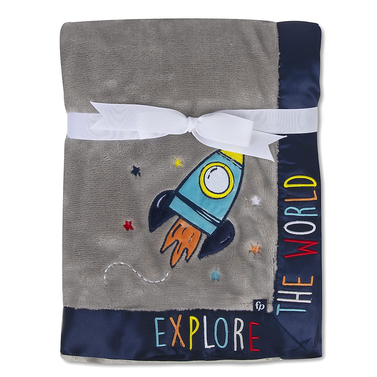 Fisher-Price Baby Blanket Space Explorer Collection Fleece Baby Blanket with Satin Trim for Baby Boys