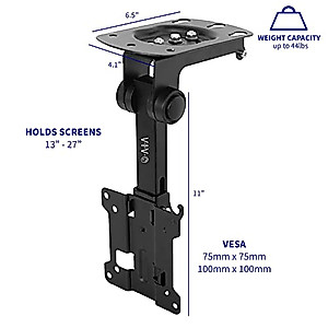 VIVO Manual Flip Down Ceiling Mount for 13 to 27 inch Flat Screens, Folding Tilt Pitched Roof and Under Cabinet Mounting for LCD TV and Monitors, MOUNT-M-FD27