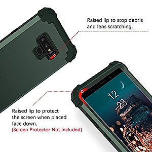 BENTOBEN Galaxy Note 9 Case, Phone Case Samsung Note 9, Heavy Duty 3 in 1 Rugged Hybrid Hard PC Soft Silicone Bumper Shockproof Drop Protective Girls Women Boy Cute Cover for Galaxy Note 9, Dark Green