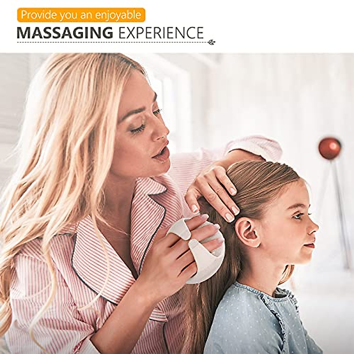 Sndyi Scalp Massager Shampoo Brush, Scalp Scrubber with Soft Silicone Bristles, Scalp Exfoliator for Dandruff Removal, Scalp Massager for Hair Growth, Wet Dry Hair Brush for Scalp Care, Beige