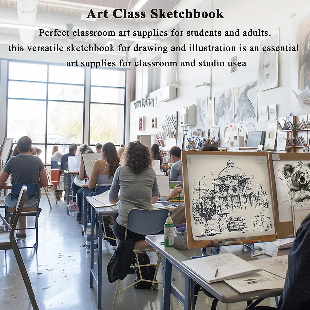 9" x 12" Sketch Book, Top Spiral Bound Sketch Pad, 2 Packs 100-Sheets Each (68lb/100gsm), Acid Free Art Sketchbook Artistic Drawing Painting Writing Paper for Kids Adults Beginners Artists