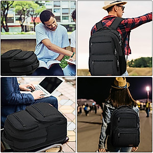 BIKROD Backpack for Men, TSA Travel Backpack, School Backpacks for Teens Water Resistant Back Pack with USB Charging Port, Business Anti Theft Durable Computer Bag Gifts Fits 15.6 Inch Laptop,Black