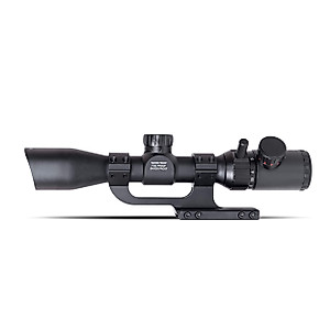Monstrum 3-9x32 Rifle Scope with Rangefinder Reticle | ZR250 H-Series Offset Scope Mount | Bundle