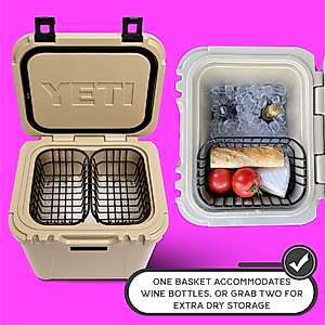 Above Sea Level Cooler Basket for YETI Roadie 24 - Tight Grid, Rock Solid Steel, Compatible with Yeti Ice and Accessories