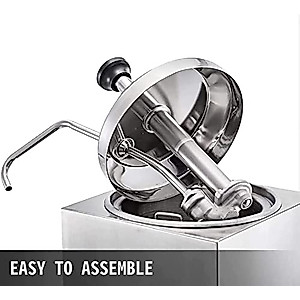 ANSNAL Commercial Hot Fudge Warmer, 1600W Cheese Sauce Warmer Pump Dispenser, 2 Grids Stainless Steel Food Warmer Chocolate Heated Pump for Hot Fudge Caramel Butter