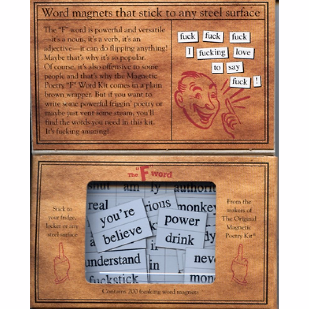 Magnetic Poetry - F Word Kit - Words for Refrigerator - Write Poems and Letters on the Fridge - Made in the USA