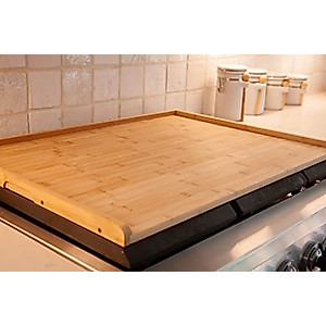 Noodle Board | Stovetop Burner Sink Covers for gas and Electric Stoves RV | Extra Work Surface | XL Serving Tray | Wood