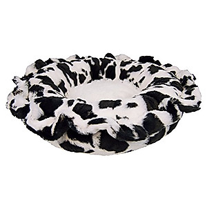 Bessie and Barnie Ultra Plush Spotted Pony/ Snow White Deluxe Luxury Shag Dog/Pet Lily Pod Bed Machine Washable