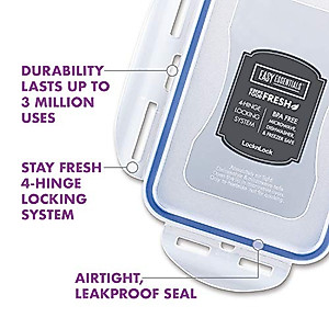 LocknLock Easy Essentials Food Storage lids/Airtight containers, BPA Free, 14 Piece - Rectangle, Clear