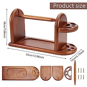 WEBEEDY Wooden Yarn Ball Holder Crochet Knitting Yarn Rack Stand Horizontal Spinner Sewing Thread Storage Organizer for Thread Crocheting Knitting Supplies Dispenses