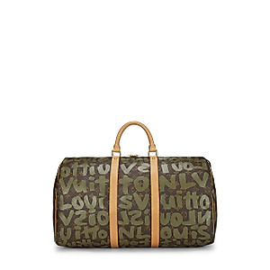 Louis Vuitton, Pre-Loved Stephen Sprouse x Louis Vuitton Green Monogram Graffiti Keepall 50, Green