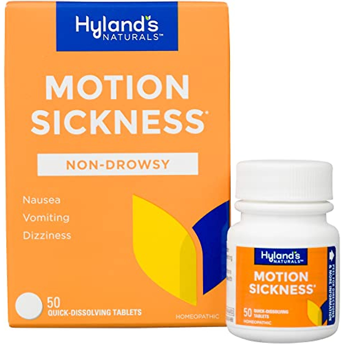 Hyland's Naturals Motion Sickness, Nausea Relief Tablets, All Natural Treatment for Car Sickness and Sea Sickness, 50 Co