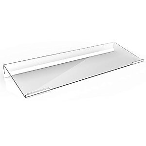 Richboom Clear Acrylic Tilted Computer Keyboard Holder for Easy Ergonomic Typing, Upgraded Version, Keyboard Stand with Silicone Anti-Slip Case for Office Desk, Home, School, Clear