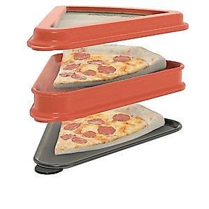 PIE-POD™ - Double Decker - Reusable Pizza Crisper and Pizza Storage Crisper Pan Heats to Over 400'F in the Microwave Oven!
